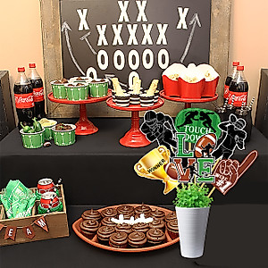 24pcs Football Party Centerpieces Sticks Football Table Toppers Decorations for Game Day Football Touchdown Party Sport Theme Birthday Party Baby Shower Supplies