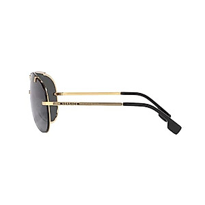 Versace Man Sunglasses Gold Frame, Light Grey Mirror Silver Lenses, 0MM