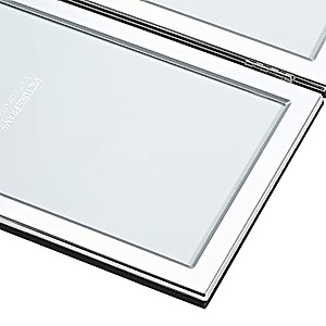 Quality Modern Shiny Silver Plated Contemporary 5" x 7" Double Hinged Picture Frame - Black Velvet Backing and Lacquer Coated