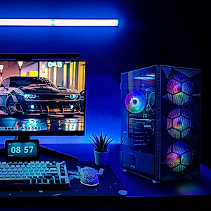 TJJ X3 Gaming Computer PC Desktop - Intel Core i3-12100F (Beat i7-8700), NVIDIA GTX 1660 Super 6GB, 16GB DDR4 3200, 500GB SSD, VR Ready, WiFi 6E, RGB Keyboard & Mouse & Speakers, Win 11 Pro
