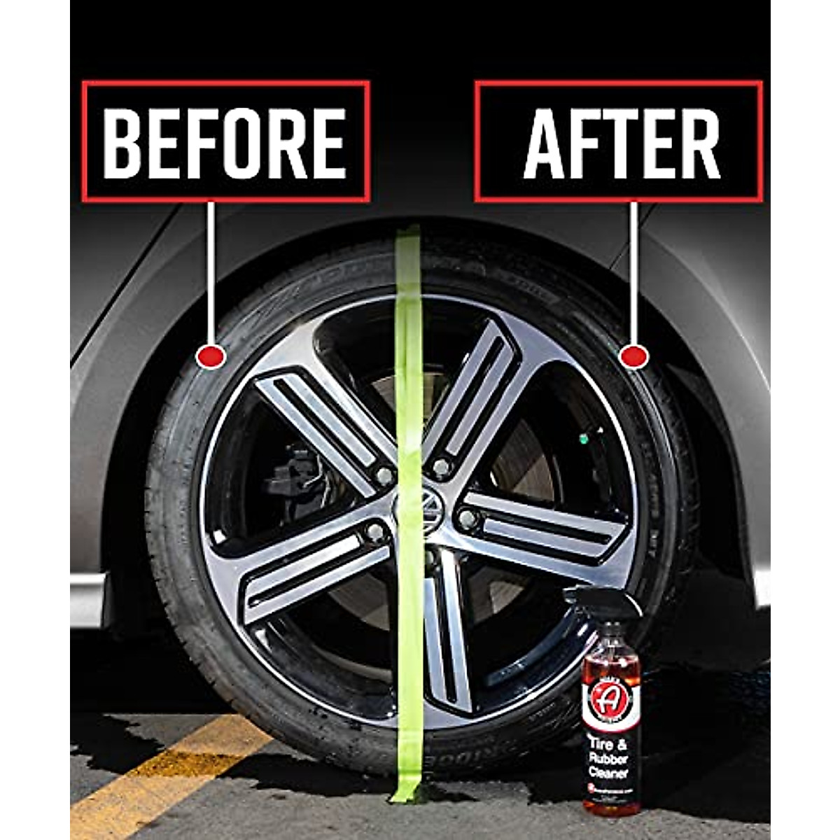 Adam's Polishes Tire & Rubber Cleaner (16 oz) - Removes Discoloration From Tires Quickly - Works Great on Tires, Rubber & Plastic Trim, and Rubber Floor Mats