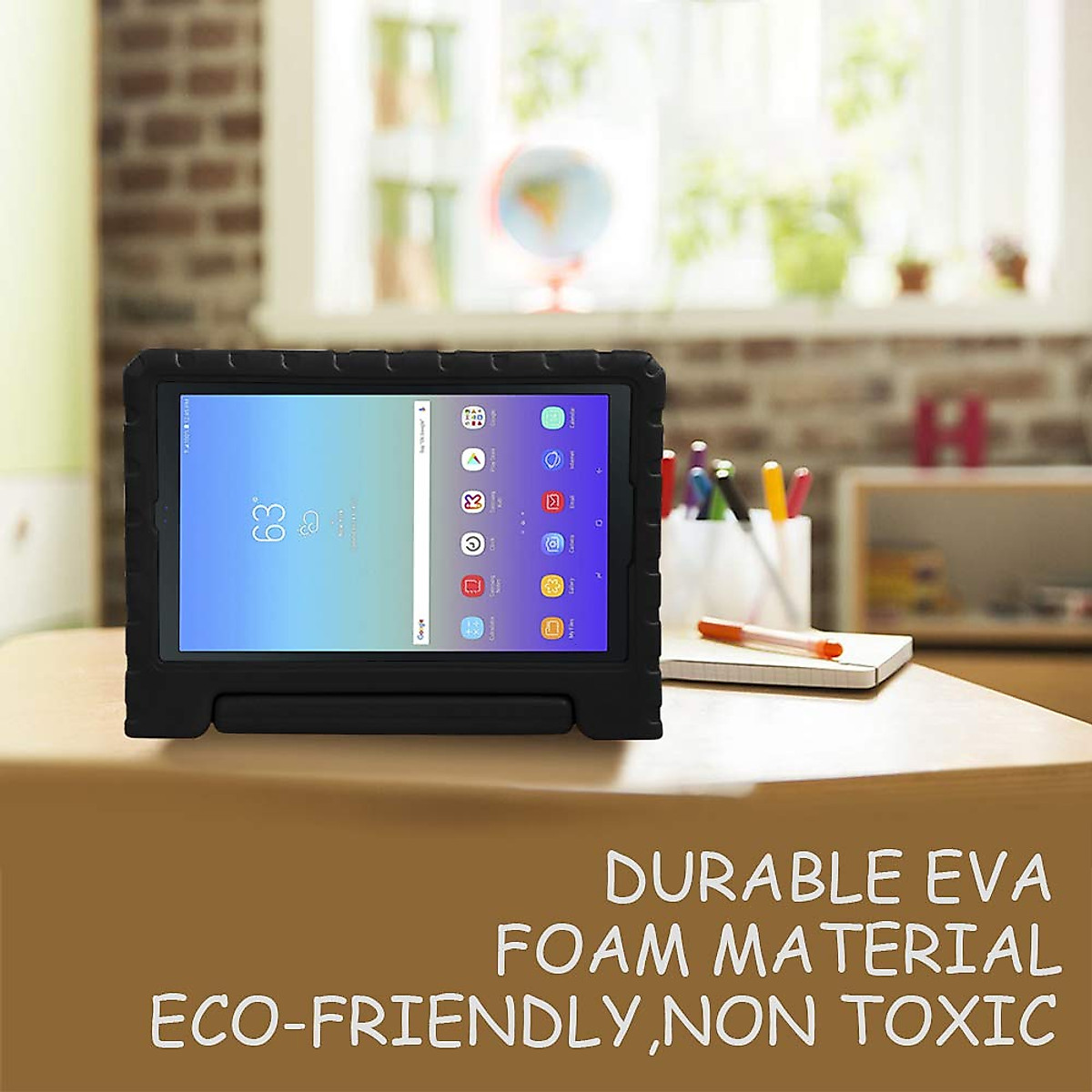 NEWSTYLE Kids Case for Samsung Galaxy Tab A 10.5 Inch 2018 - Shockproof Light Weight Protective Handle Stand EVA Kids Case for Samsung Galaxy Tab A 10.5 2018 Model SM-T590 T595 T597 (Black)