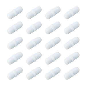 MECCANIXITY Magnetic Stirrer Mixer Stir Bar Rod 15mm/0.59" Cylinder Shape PTFE Coating Magnet White for Laboratory 20Pcs