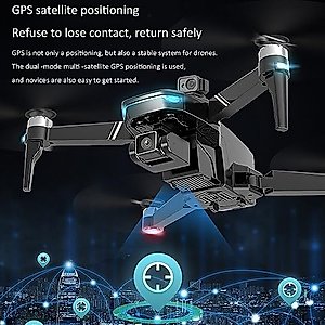 RKSTD Drone With Dual HD Camera - GPS Foldable RC Quadcopter, Brushless Motors, Suitable For Adults And Kids, WiFi FPV RC Drone For Beginners, Trajectory Flight, Auto Hover