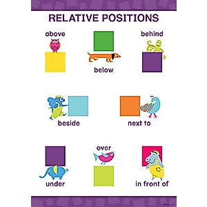 BARKER CREEK Poster Set of 9, Early Learning, 9 Posters Presenting Essential Concepts for Young Learners, Language Arts, Math, Art, Telling Time, Office, Home, & School Décor 13-3/8" x 19" (1886)