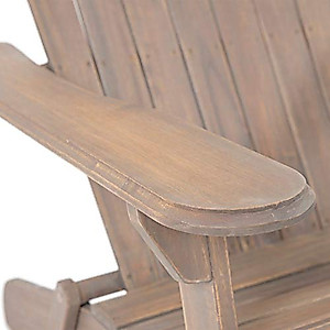 Christopher Knight Home Hanlee Folding Wood Adirondack Chairs, 2-Pcs Set, Grey Finish