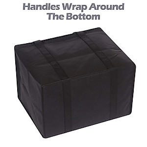 Set of 4 Large Insulated Reusable Grocery Bags with Sturdy Zipper and Handles, Foldable Washable Heavy Duty Cooler Totes for Hot or Cold Food Delivery, Groceries, Travel, Shopping