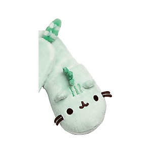 GUND Pusheenosaurus Pusheen Plush Dino Slippers, Green, One Size Fits Most