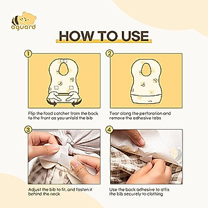 AGUARD Disposable Baby Bibs with Crumb Catcher - Individually Packaged for Easy Travel, Perfect for Boys & Girls 20PCS