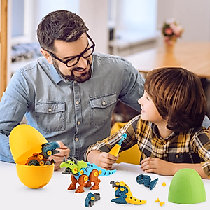 Yutin Take Apart Dinosaur Toys, Easter Egg Toy, STEM Construction Building Kits for Kids, Toddler Dino Gift for 3 4 5 6 7 Year Old Boys