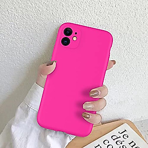 DEENAKIN iPhone 11 Case with Screen Protector,Pass 16ft Drop Test Shockproof Durable Soft Flexible Silicone Gel Rubber Cover,Slim Fit Protective Phone Case for iPhone 11 6.1" Hot Pink