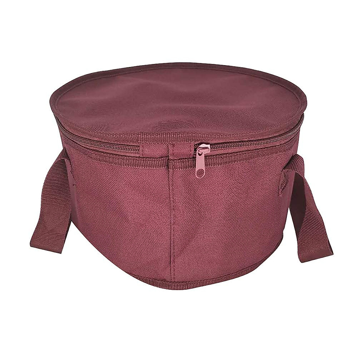 Set of 2 Polyester Fabric Round Thermal Casserole Carrier,Reusable Insulated Lunch Cooler Bag,Pie Carrier for Potluck,Picnics,Collapsible Cooler for Hot/Cold Food,11X7 inch (Red Color)