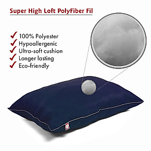 Majestic Pet Rectangle Large Dog Bed Washable – Non Slip Comfy Pet Bed – Dog Crate Bed Super Value Pillow Dog Bed – Dog Kennel Bed for Sleeping - Dog Bed Large Breed 46 x 35 Inch – Solid Blue