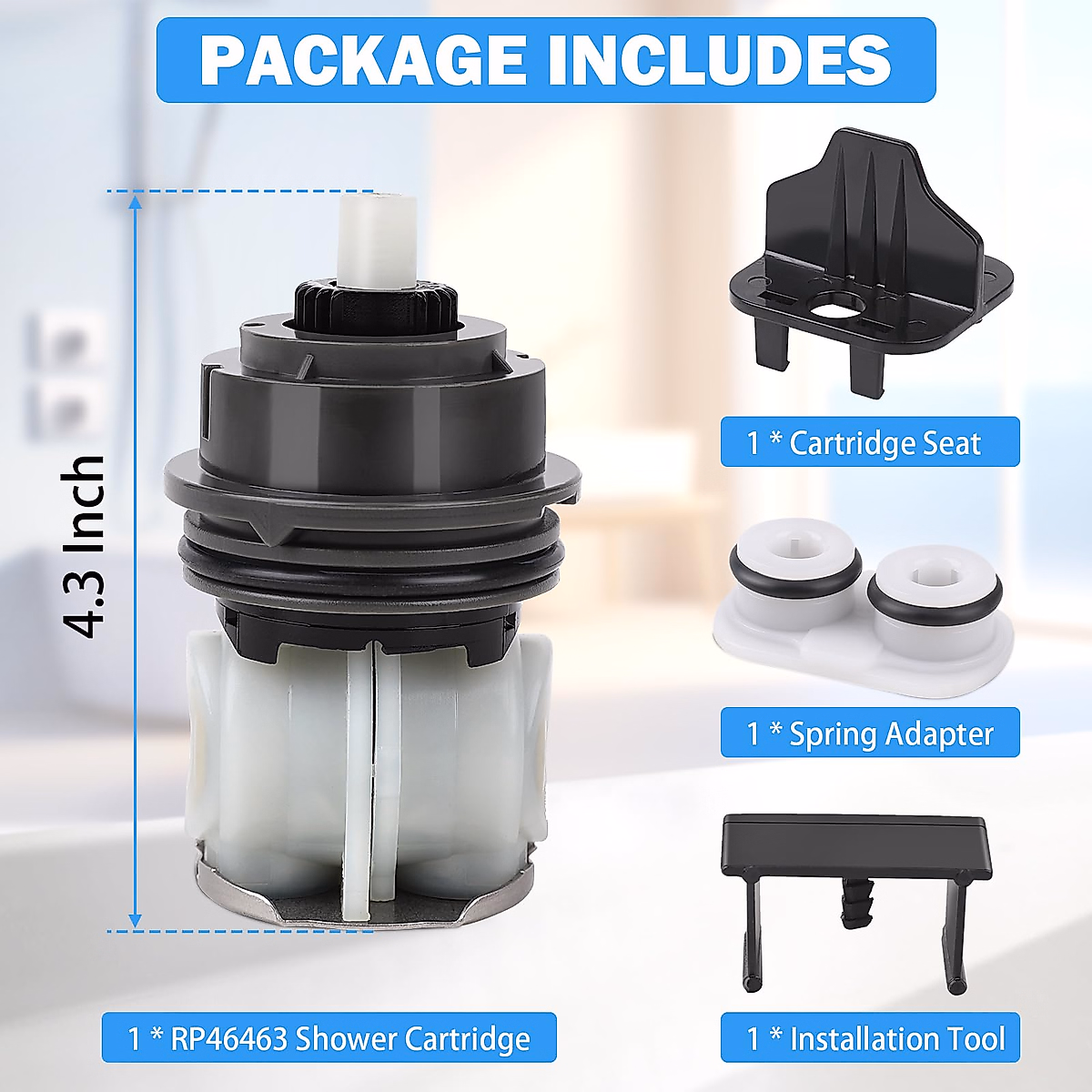 RP46463 Delta Shower Cartridge Compatible for Delta Monitor 17 Series (2006-Present) Dual Function Bath Tub and Shower Faucet Parts Delta Shower Faucet Cartridge with Seat and Spring Adapter