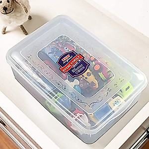Ucake 9 L Clear Storage Box, Plastic Storage Bin with Lid, 2 Packs