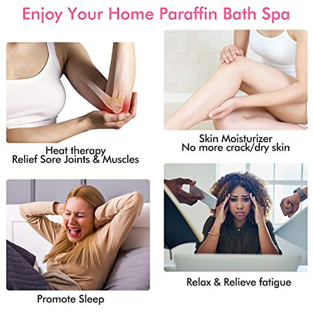 Paraffin Wax Machine for Hand and Feet - Paraffin Wax Bath Ejiubas Quick-Heat Paraffin Wax Warmer with 2.2lb Paraffin Wax 2 Mitts Booties for Moisturizing Hand and Feet and Soothing Arthritis