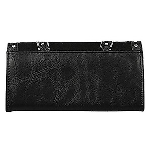 Restyle Triple Goddess Sun and Moon Gothic Tri-Fold Wallet, Faux Leather, Black