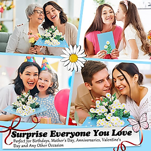 Omgpeike 3D Daisy Flowers Pop Up Card for Teacher Appreciation Gifts, Thank You, Congratulations, Suitable for Mom, Daughter, Wife, Grandma