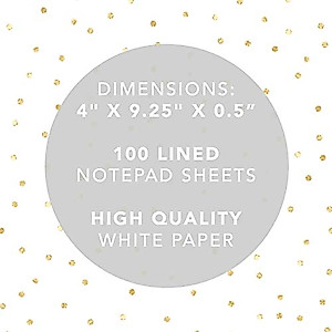 Graphique Magnetic Notepad - Gold Dots Grocery and Shopping List - Fun Decorative To-Do List - Perfect House Warming Gifts - 100 Tear off Sheets (4" x 9.25" x .5")