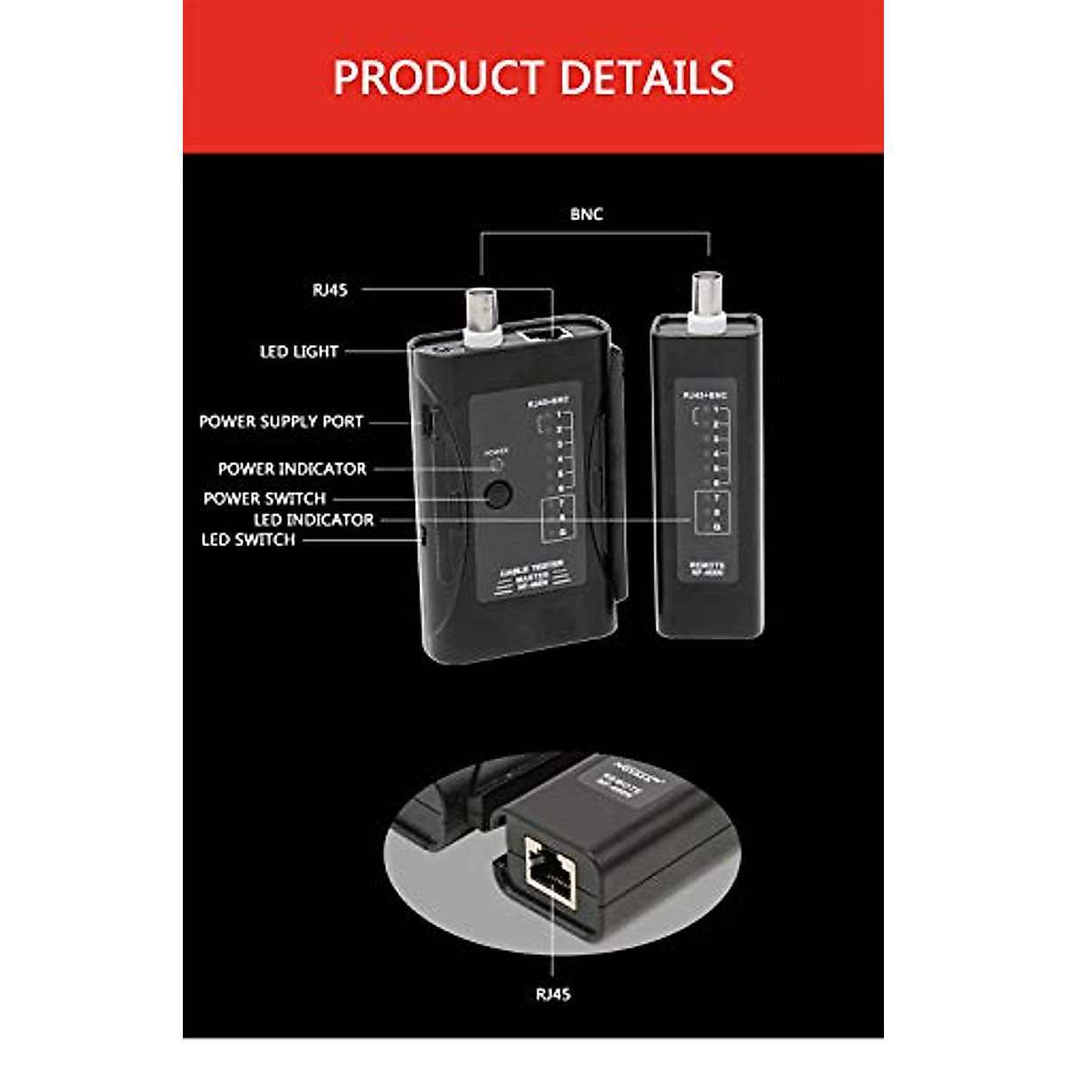 Noyafa NF-468N Network Cable Tester Rj45 Bnc