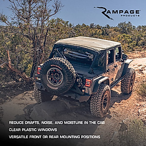RAMPAGE PRODUCTS 90035R Windbreaker for 1980-2006 Jeep CJ, Wrangler YJ & TJ, Black Diamond