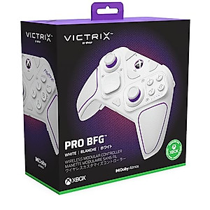 PDP Victrix Pro BFG Wireless Gaming Controller for Xbox Series X|Series S, Xbox One, and Windows 10/11, Dolby Atmos Audio, Remappable Buttons, Customizable Triggers/Paddles/D-Pad, PC App, White
