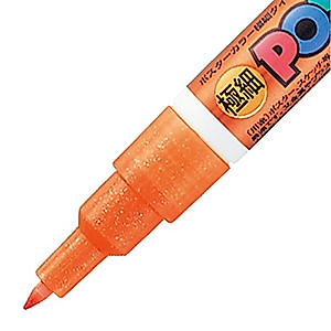 uni Posca Glitter Marker Pc-1ml 7C, Extra Fine Point, 7 Colors Set