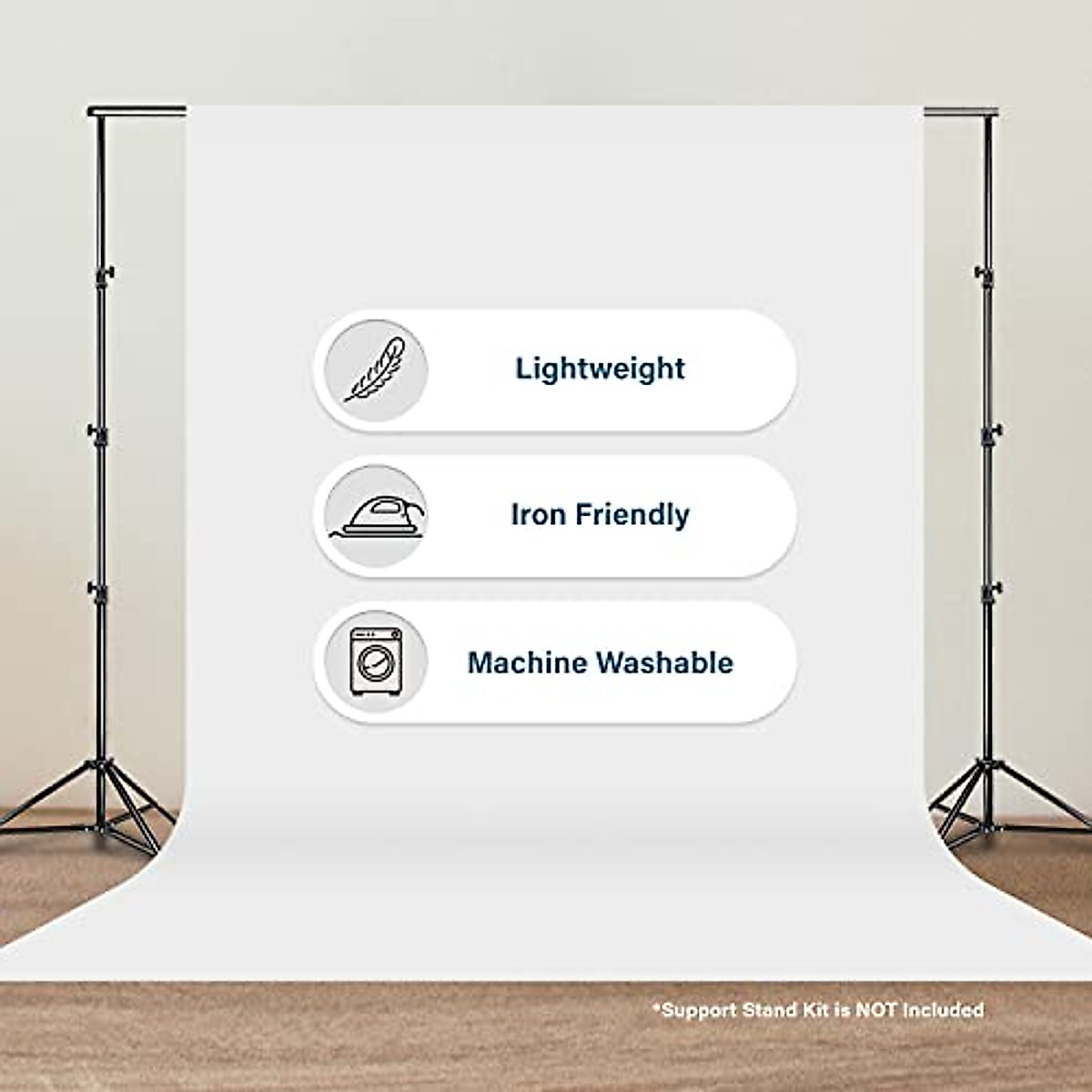 Julius Studio 10 x 20 ft. White Chromakey Photo Video Studio Fabric Backdrop, Background Screen, Pure White Muslin, Photography Studio, JSAG210