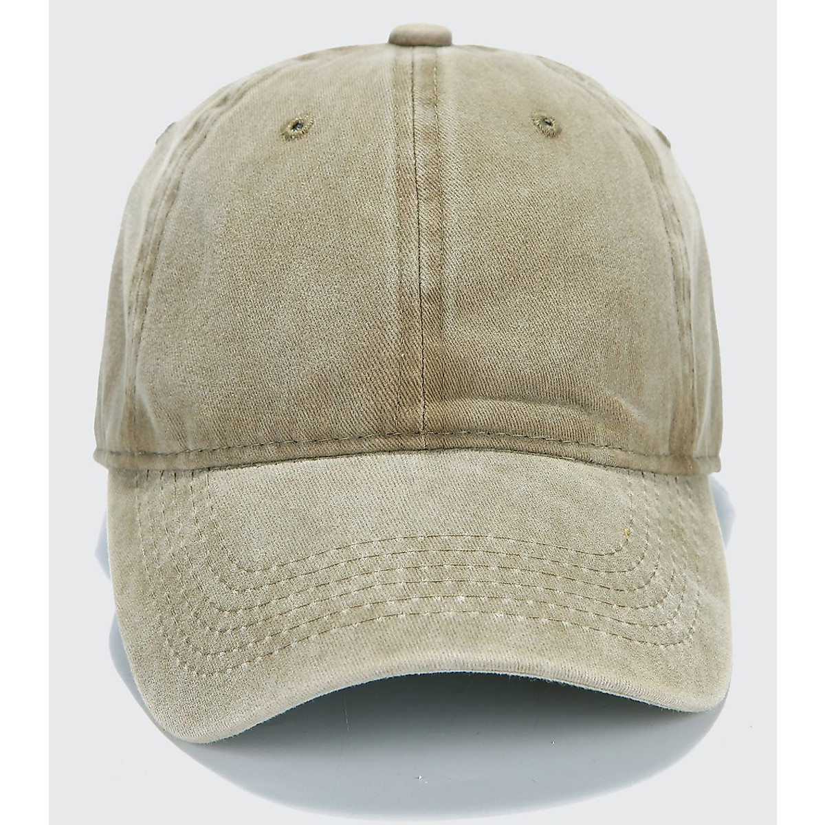 Edoneery Men Women Baseball Cap-Low Profile Adjustable Washed Cotton Golf Dad Hat Khaki