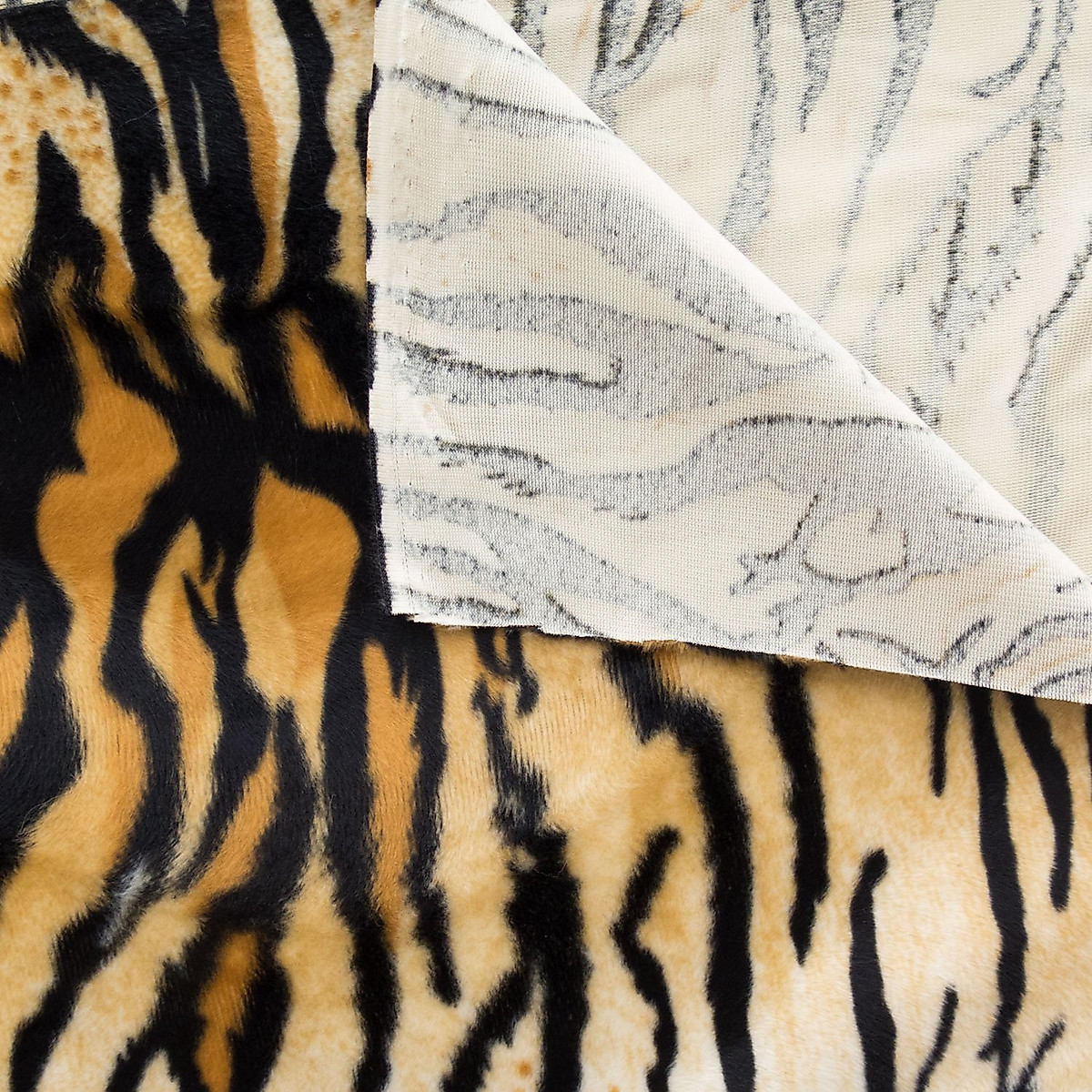Velboa Wave Print Tiger 60 Inch Fabric by The Yard (F.E.®) (Siberian)