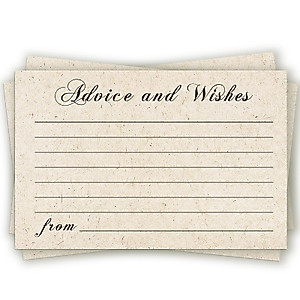 Fibevon Advice and Wishes Cards 50 Pcs for Wedding, Bridal, Mr and Mrs, Retirement, Baby Shower,Graduation Party Decorations - Words of Wisdom Cards