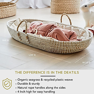 BEBE BASK Premium Nursery Bundle - Matching Baby Changing Basket & Baby Diaper Caddy Organizer - Handmade & Organic