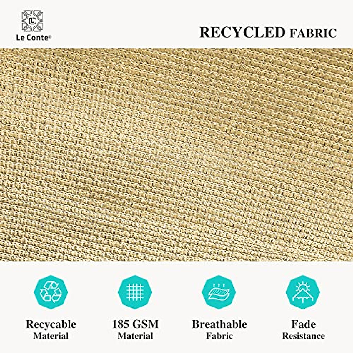 Le Conte Sun Shade Sail 10'x10' Square Canopy Sun Shade UV Block for Patio Backyard Lawn Garden Outdoor Activities,Navy Blue