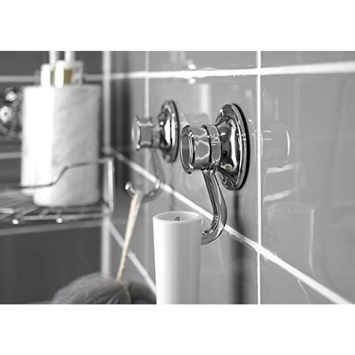 Bath Beyond Suction Cup Hooks (2Pack) - Powerful Vacuum Suction Cup Hooks Heavy Duty Organizer for Kitchen, Bathroom, Restroom, Shower (2)