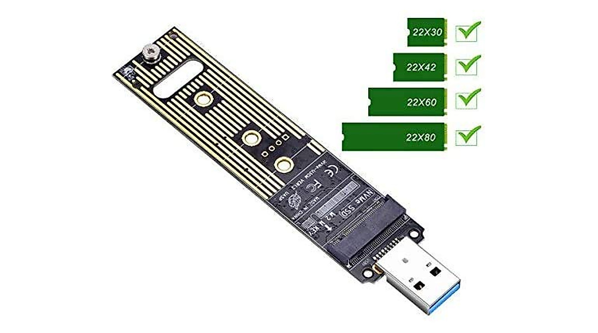 M.2 NVME USB 3.1 Adapter, M-Key M.2 NVME to USB Card Reader USB 3.1 Gen ...