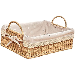 Woven Storage Baskets, Hand-woven Kitchen Organizer, Cosmetic Box for Breakfast, Vegetables, Toiletry