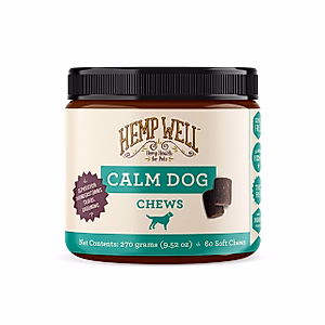 Hemp Well Calm Dog Soft Chews: Organic, Melatonin and Hemp Infused Calming Chews for Dogs with Anxiety, Separation Anxiety Relief and Stress Relief - 1 Pack Chews