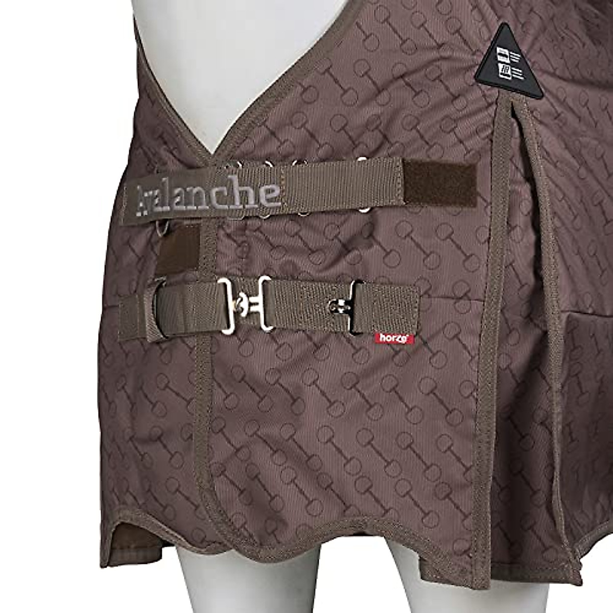 HORZE Avalanche 1200D Lightweight Turnout Blanket with Fleece Lining | Waterproof Horse Rain Sheet - Chocolate Chip Brown/Dark Brown - 72 in