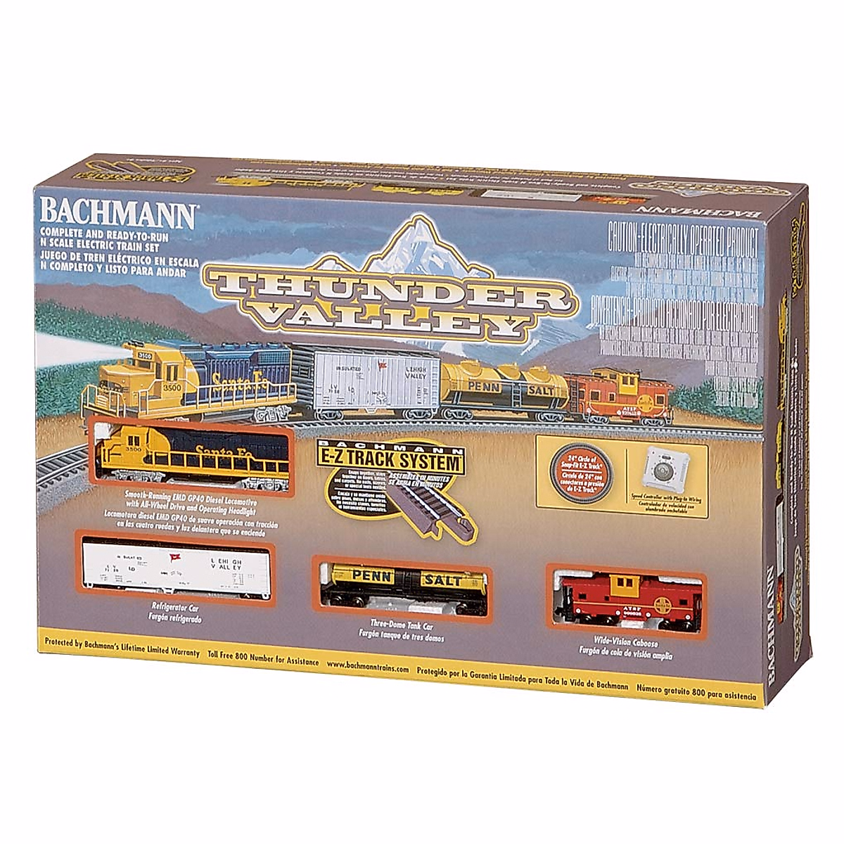 Bachmann Trains - Thunder Valley Ready To Run Electric Train Set - N Scale Multi ,Medium