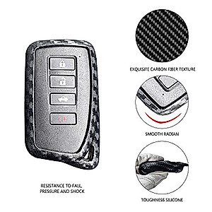 Ceyes Carbon Fiber Texture Protective Key Cover Car Smart Key Cover Car Remote Key Fob Cover for Lexus ES350 ES300h ES250 GS450 GS350 GS200 NX200 NX300H NX200T RX200T RC-F EX300 EX250 EX200
