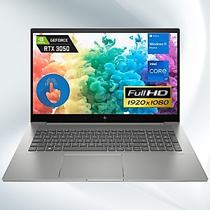 HP 2023 Newest Envy Laptop, 17.3" FHD Touchscreen, Intel Core i7-1355U, NVIDIA RTX 3050, 32GB RAM, 2TB SSD, HDMI, Webcam, Backlit KB, SD Card Reader, Wi-Fi 6, Windows 11 Home, Grey