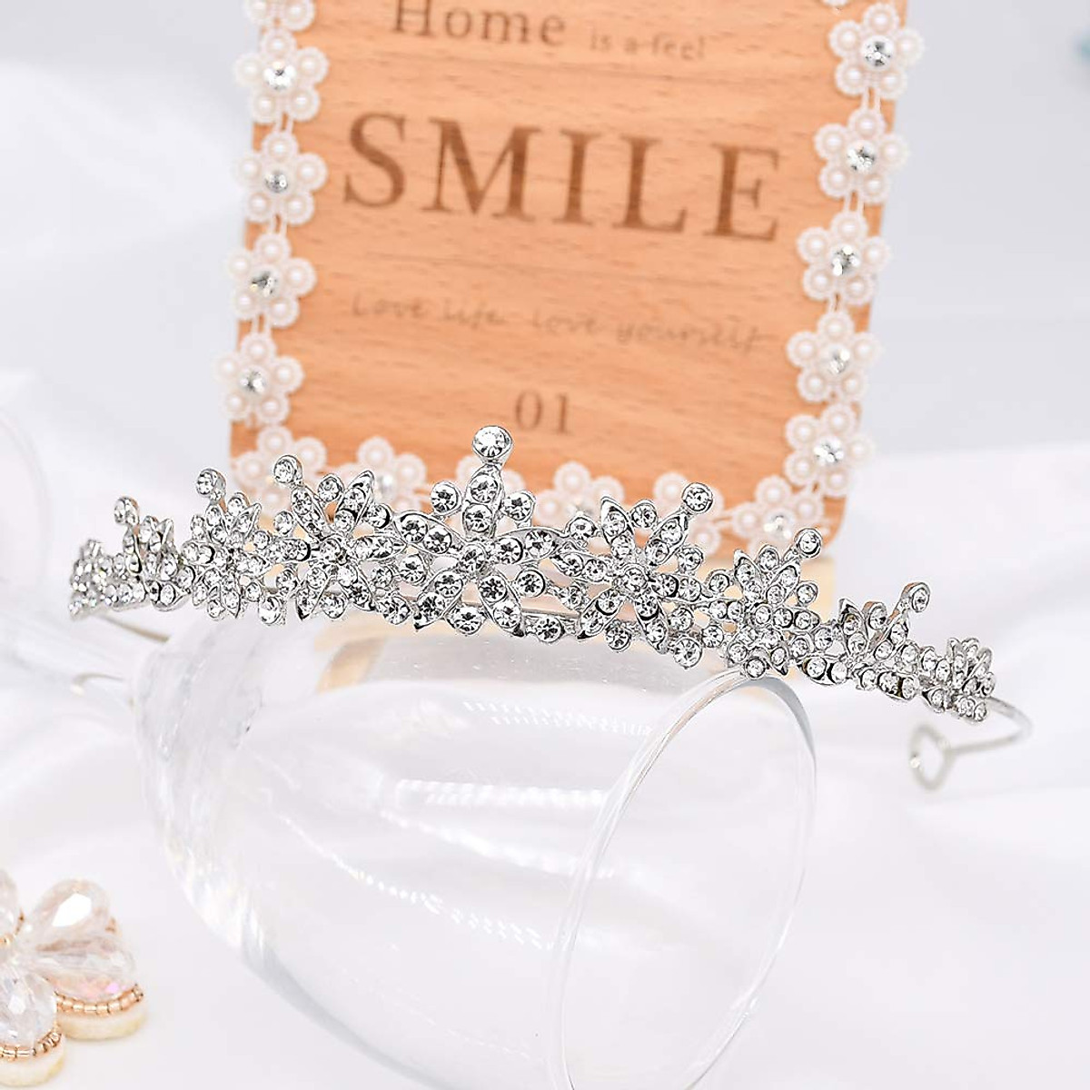 Rhinestone Crystal Tiara Headbands and Small Tiara For Women Bride Wedding Birthday Pageant Prom Crown