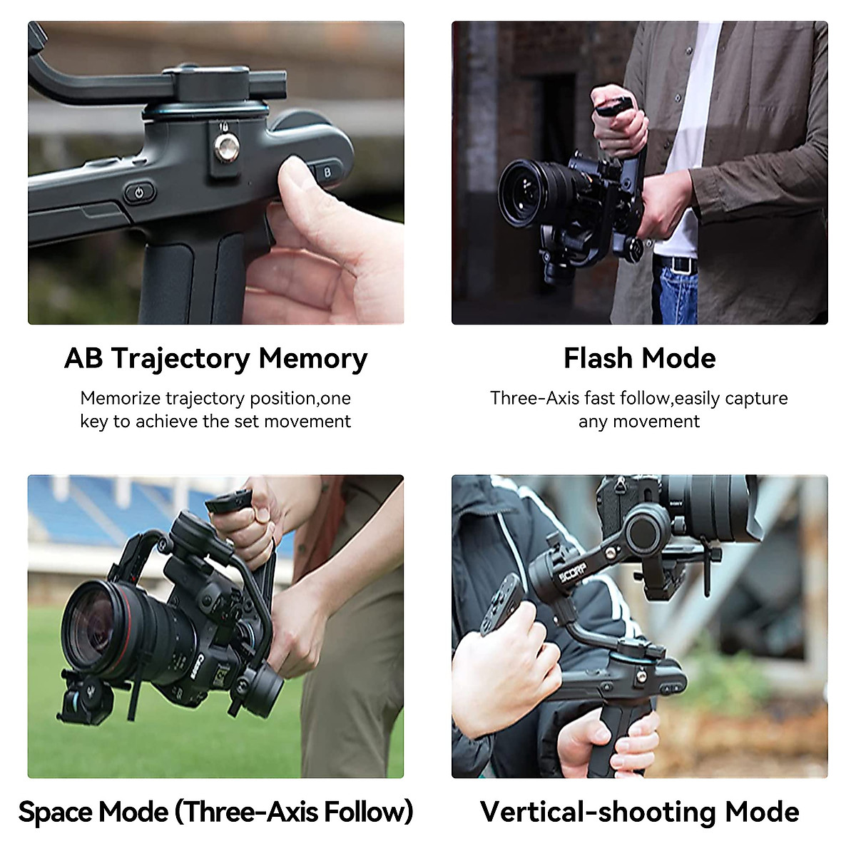 FeiyuTech SCORP-C Camera Gimbal Stabilizer, Max 5.5lbs Payload, 3-Axis Handheld Gimble Stabilizer for DSLR and Mirrorless Camera, Fits for Sony, Lumix, Nikon, Canon, Fujifilm, Cable Control