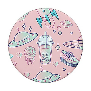 Pastel Goth Alien Babe Galaxy Pink Outer Space PopSockets PopGrip: Swappable Grip for Phones & Tablets