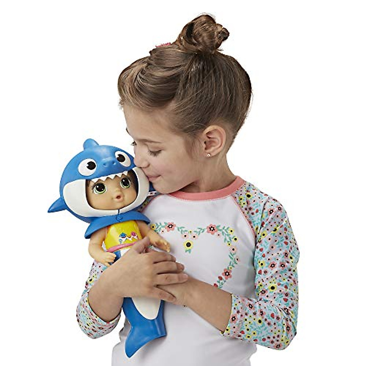 Baby Alive, Baby Shark Brown Hair Doll, with Tail & Hood, Inspired by Hit Song & Dance, Waterplay Toy for Kids Ages 3 Years Old & Up (Amazon Exclusive)