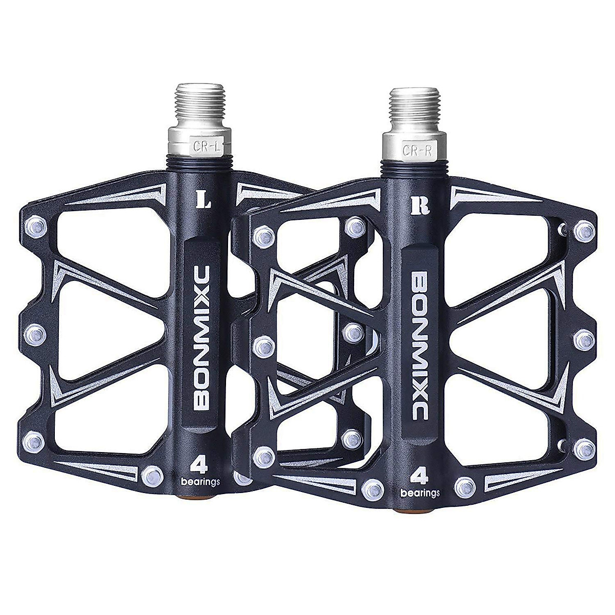 BONMIXC Mountain Bike Pedals Flat Road Bike Pedals Sealed Bearing Lightweight Bicycle Pedals 9/16-in Thread (Black)