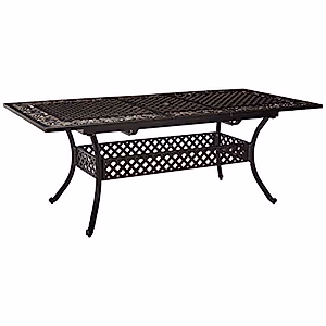 Christopher Knight Home Outdoor Expandable Patio Dining Table, 64"-81", Cast Aluminum, Shiny Copper