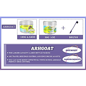 ARHGOAT Edge Control Perfect Performance Long Lasting No White Residue Extreme Strong Hold High Shining with Aloe Natural Formula Hair Gel for Women, 6.53 Ounces (PACK OF 1)