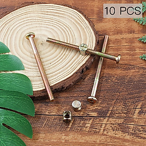 Coufce 10Pcs M6 x 80mm Bunk Bed Bolts,Hex Drive Socket Cap Furniture Bolts Barrel Nuts Set for Headboard, Bed Frame,Furniture (Zinc Plated)