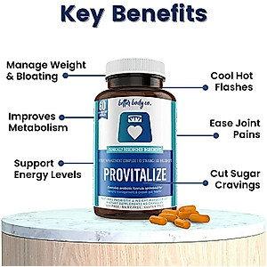 Better Body Co. Original Provitalize | Natural Menopause Probiotics for Weight Gain, Hot Flashes, Night Sweats, Low Energy, Mood Swings, Gut Health. Unique Probiotics Formula